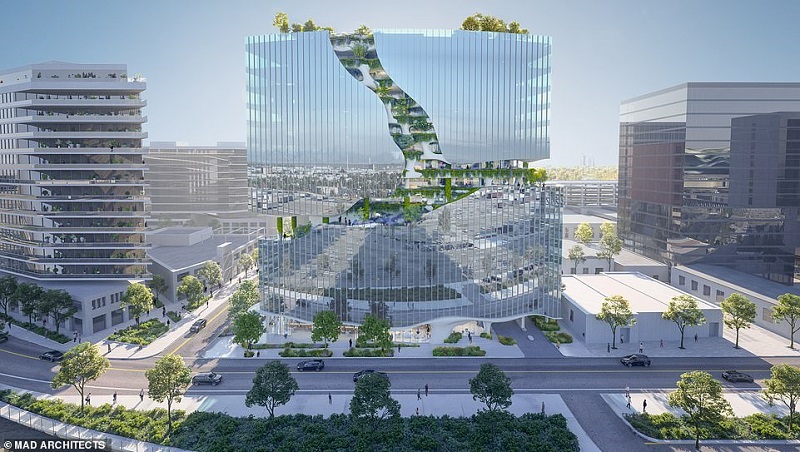 Building An Incredible Tower with Giant Crack on its Façade in Denver ...